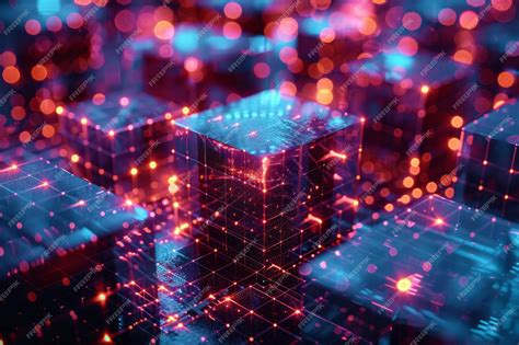 Premium Photo Abstract Isometric Grid Of Interconnected Cubes And