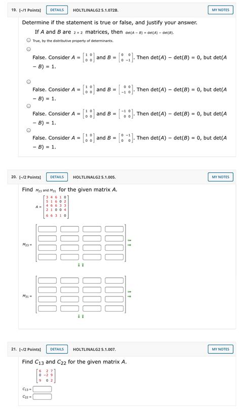 Solved Points DETAILS HOLTLINALG B MY Chegg