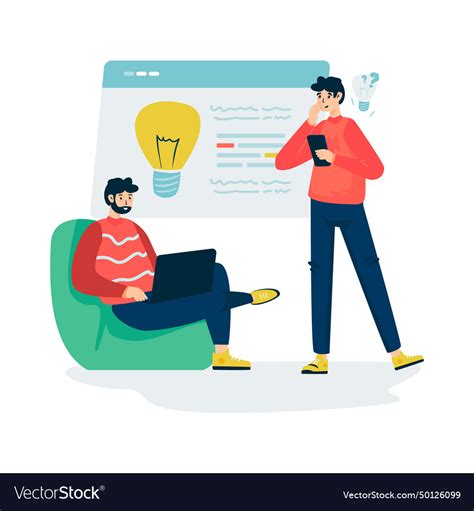 Brainstorm Discussions Ideas Solution Royalty Free Vector