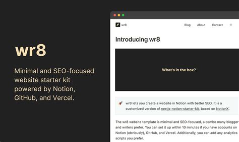 Github Verfasorwr8 Minimal Seo Focused Website Starter Kit Powered By Notion Github And