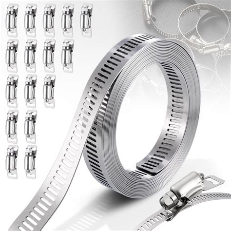 Jizzu Hose Clamp Kit Diy 98 Feet Metal Strap 12 Stronger Fasteners