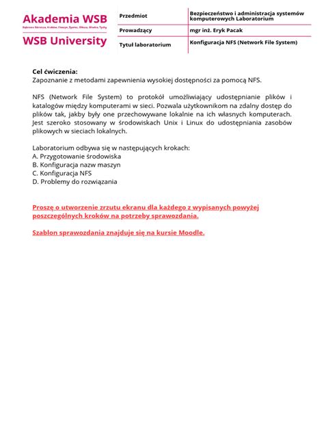 Lab 4 Konfiguracja Nfs Network File System Pdf
