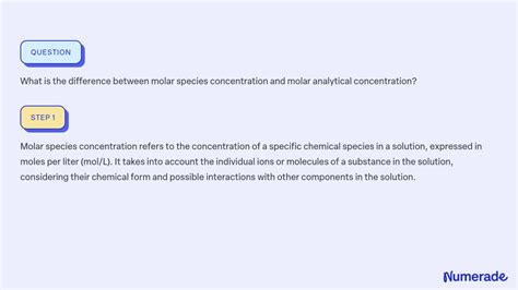 ⏩solvedwhat Is The Difference Between Molar Species Concentration Numerade