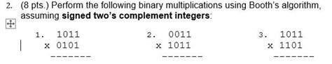 Solved 2 8 Pts Perform The Following Binary