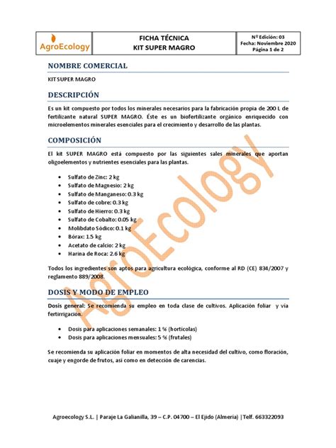 Ft Kit Super Magro V4 Web Pdf Fertilizante Comida Y Bebida