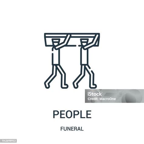 장례식 컬렉션에서 사람 아이콘 벡터입니다 얇은 라인 사람들이 개요 아이콘 벡터 일러스트 레이 션 웹 및 모바일 앱 로고 인쇄 미디어에 사용할 선형 기호입니다 경영자에 대한