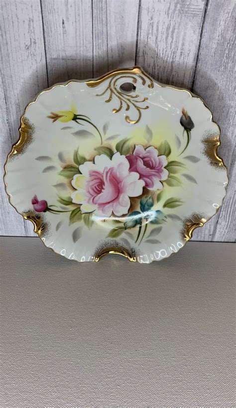 Unique UCGC Hand Painted Fine China Plate with Gold Trim | Etsy
