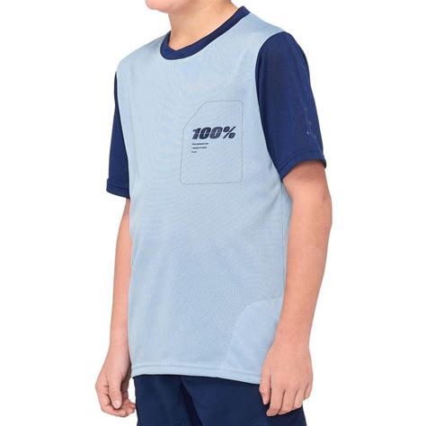 100 Ridecamp Ss Youth Mtb Jersey Slate Bluenavy Size Lg Big W