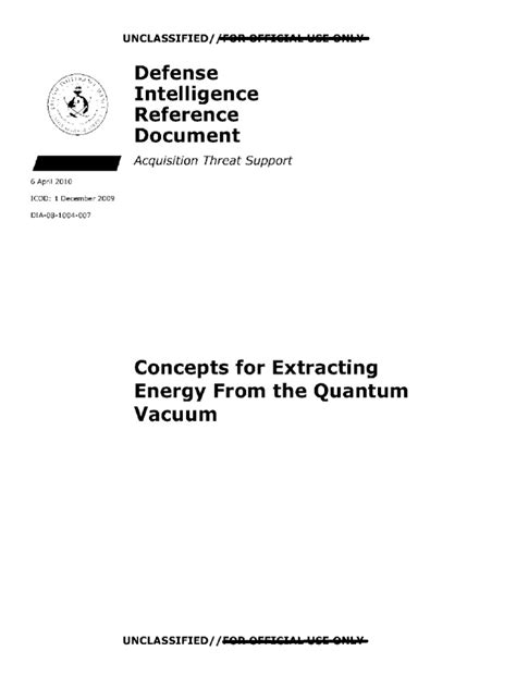 Defense Intelligence Reference Document Concepts For Extracting Energy