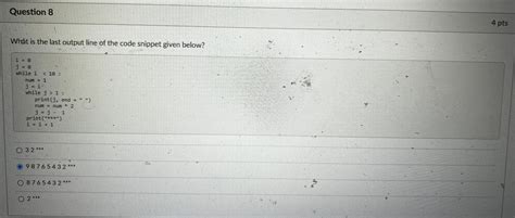 Solved Question 84 ﻿ptswhat Is The Last Output Line Of The