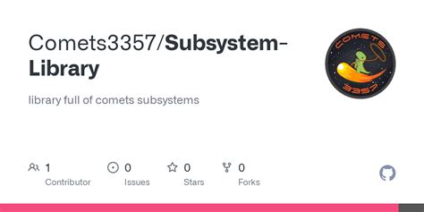 github comets3357 subsystem library library full of comets subsystems