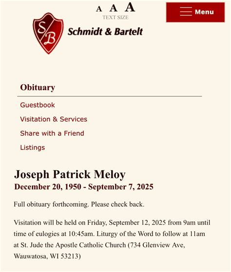 Sad News Joseph “joe” Milwaukee What Makes Us Great Facebook