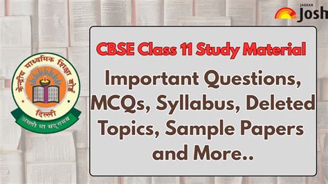Cbse Class 11 Study Material 2026 Download Important Questions Mcqs