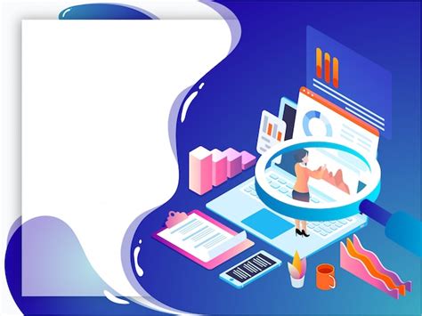 Isometric Illustration Of Analyst Or Developer Work Desk Premium Vector