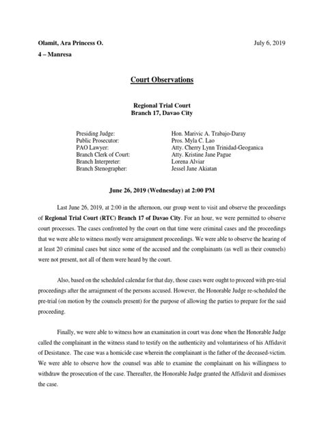 Concise Report Pdf Arraignment Witness