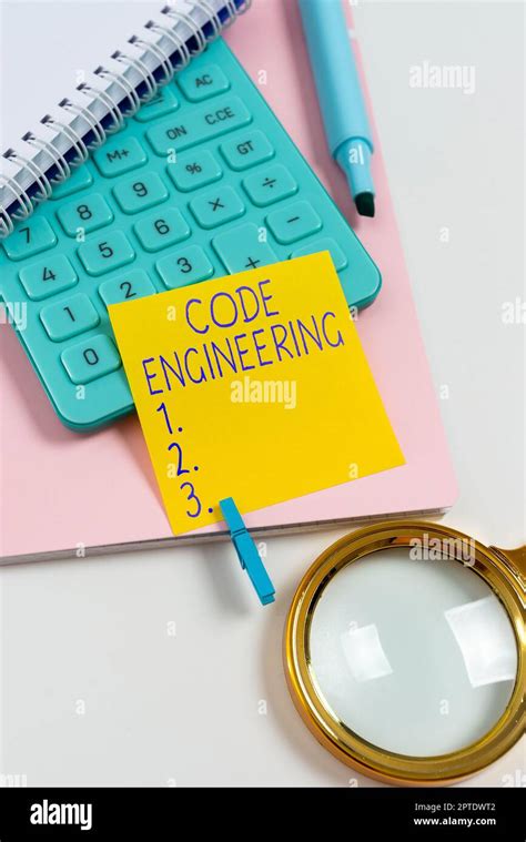 Hand Writing Sign Code Engineering Business Approach Application Of Engineering To The