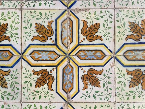 Close Up Of Traditional Portuguese Ceramic Tiles In Lisbon Stock Image
