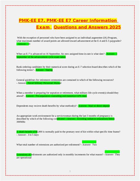 Pmk Ee E7 Career Information Exam Questions And Answers 2025 Exams Nursing Docsity