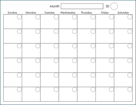 √ Free Printable Monthly Calendar Template
