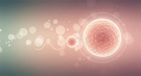 Human Egg Cell Fertilization By Sperm Microscopic View Of Conception Process Stock Illustration