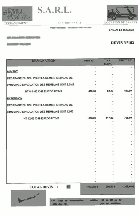 Exemple De Devis Terrassement