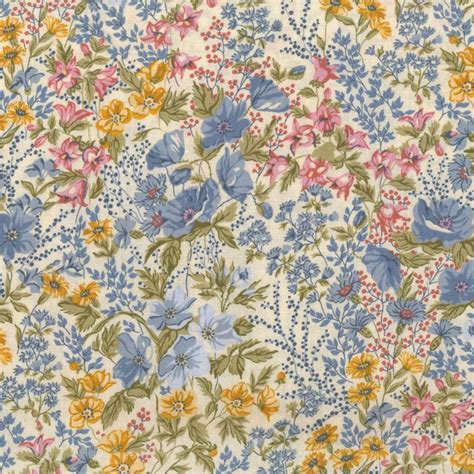 Andover Fabrics Mayflower Floral Border Garden Cream Quilt Fabric