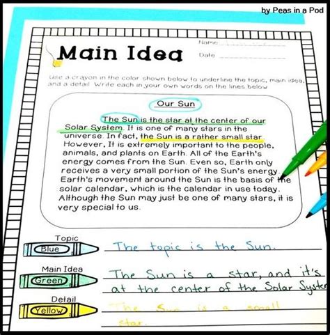Paragraph Main Idea Examples