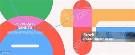 현대 여러 가지 빛깔의 기하학적 원 모양 디자인 요소 소셜 미디어 게시물 웹 배너 및 전단지에 대한 넓은 추상 배경 배너 개념에 대한 스톡 벡터 아트 및 기타 이미지