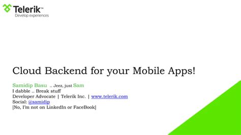 Cloud Backend For Mobile Apps Ppt