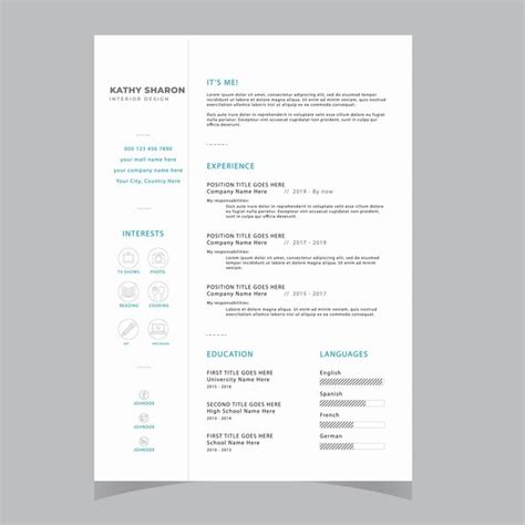 Premium Vector Curriculum Template In Flat Design Cv Template In