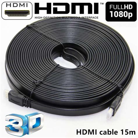 สาย Hdmi 15m เมตร V1 4 แบบแบน Black Shopee Thailand