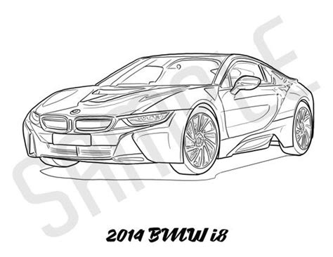 Bmw I8 Coolest Car Adult Coloring Page Printable Coloring Pages