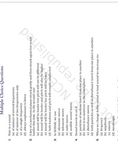 Multiple Choice Questions1 Note Is A Sounda Of Mixture Of Several Fr