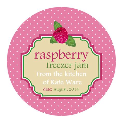 Labels For Home Made Raspberry Freezer Jam Katewares