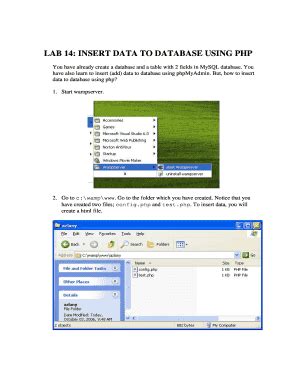 Fillable Online LAB INSERT DATA TO DATABASE USING PHP Fax Email Print PdfFiller