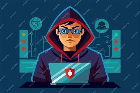 A Hacker With Glasses Focuses Intently On His Laptop Surrounded By