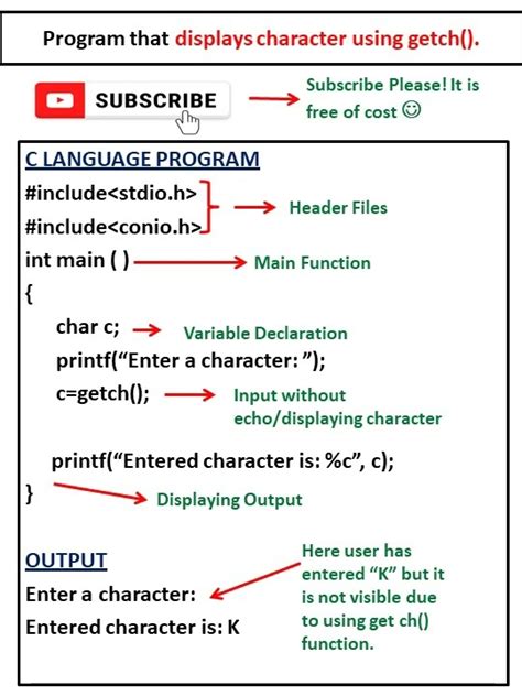 Getch Function In C Getch Vs Getche In C Clanguageprogramming Cprogramming Youtube