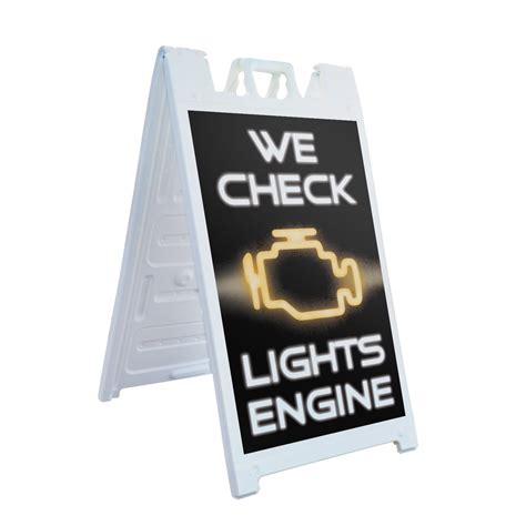 We Check Engine Lights 24 X 36 Double Sided A Frame Sidewalk Sign