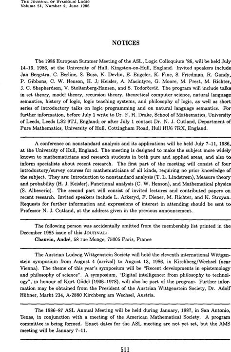 notices the journal of symbolic logic cambridge core