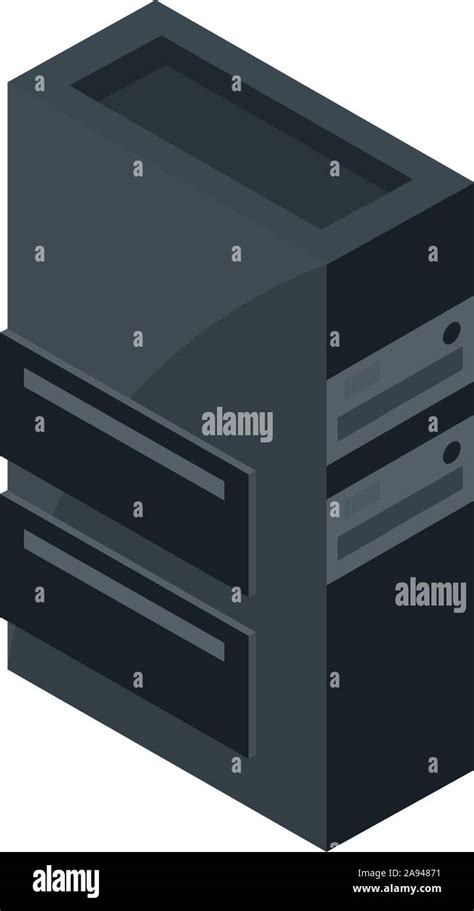 Cpu Tower Technology Hardware Device Computer Vector Illustration Isometric Stock Vector Image