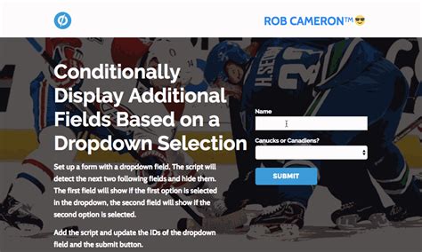 How To Conditionally Display Additional Form Fields Based On Dropdown Selections Documentation