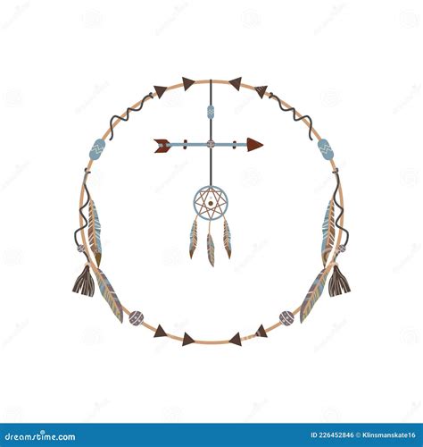 Circle Boho Frame Design Background Stock Vector Illustration Of Line