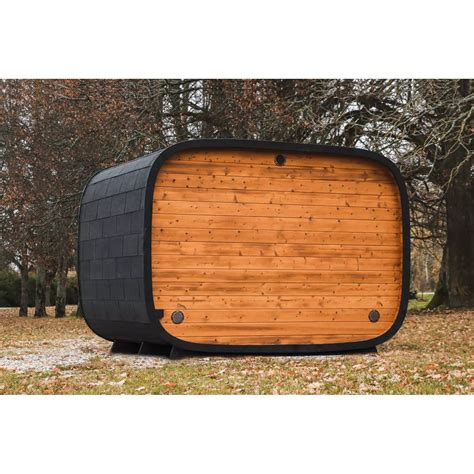 Saunasnet® Echo Round Cube Outdoor Cabin Sauna For 6 8 People Facing