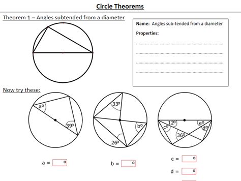 Circle Theorems Notes Questions And Answers Teaching Resources