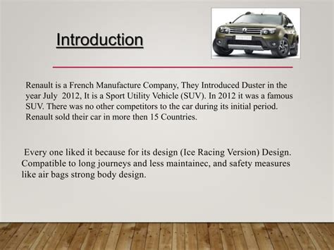 Renault Duster Ppt Pptx Automotive Industry Industries