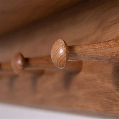 Willow Oak Wood Coat Hook Set Of 6 Hooks Laura James