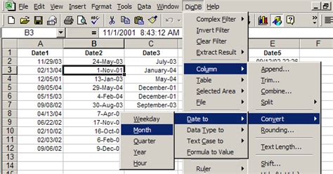 Convert Excel Dates To Weekday Year Month Quarter Hour Excel Tips