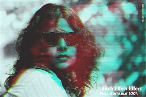 Premium Psd Glitch Effect Photo With Smart Object