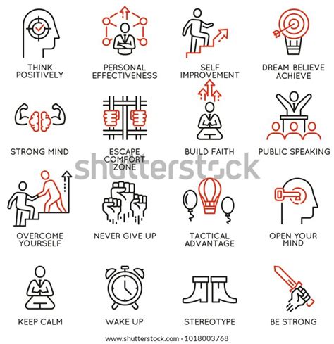 Vector Set Linear Icons Related Skills Stock Vector Royalty Free Shutterstock
