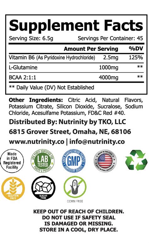 Bcaa Workout Recovery Nutrinity